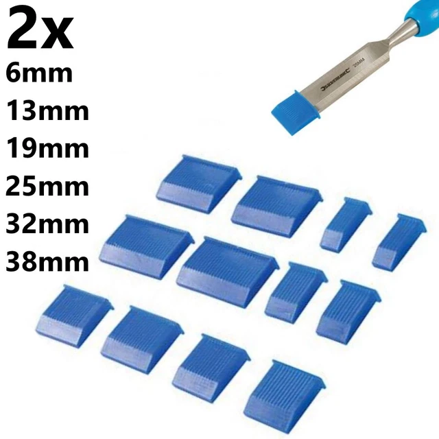 12 WOOD CHISEL Covers Edge End Tip Caps Guards Protectors Sleeves 6 ...
