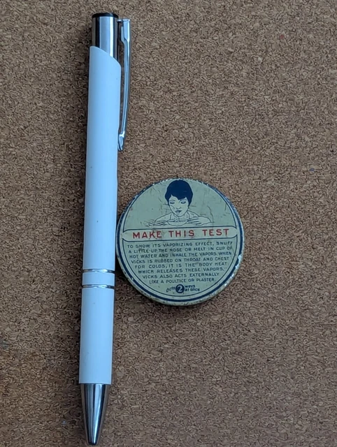 VINTAGE VICKS VAPORUB Rare Test Sample Tin Container $40.00 - PicClick CA