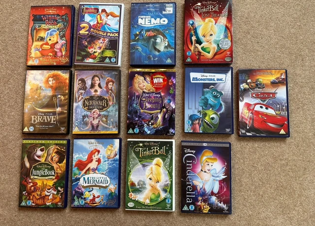 DISNEY DVD BUNDLE Brave Cars Nemo Tinkerbell Monsters Inc Sleeping ...