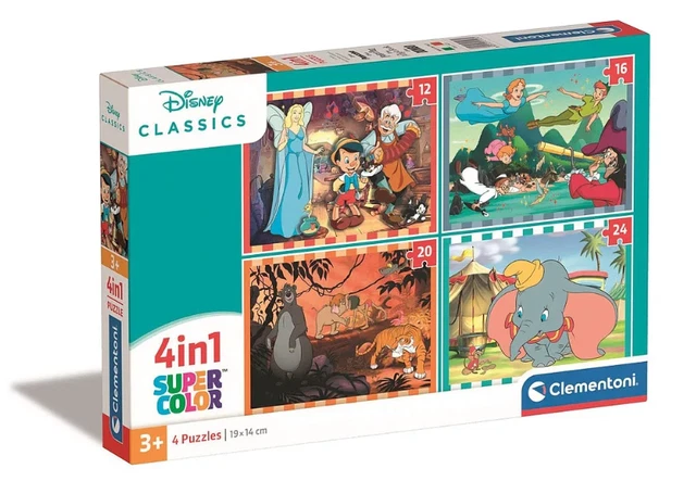CLEMENTONI DISNEY CLASSICS Supercolor Puzzle 4-in-1 Puzzle ab 3J ...