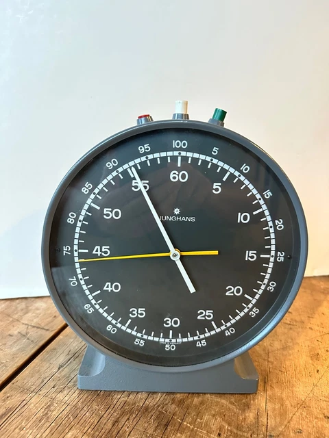 VINTAGE LARGE JUNGHANS Mechanical Stopwatch Timer Germany Industrial ...