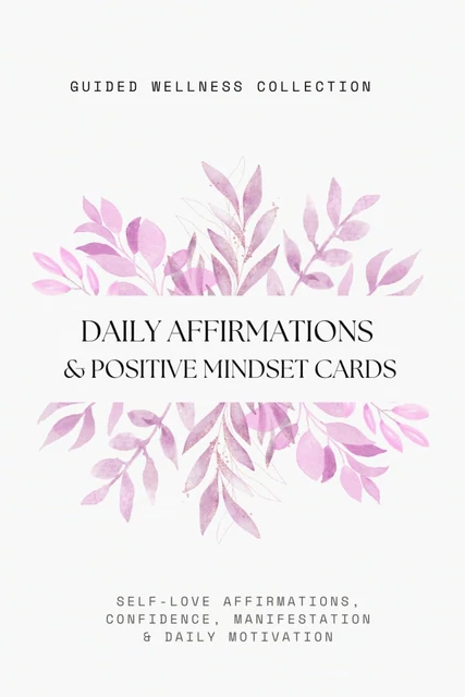 DAILY AFFIRMATIONS POSITIVE Mindset Cards 50 Inspirational Quotes Self ...