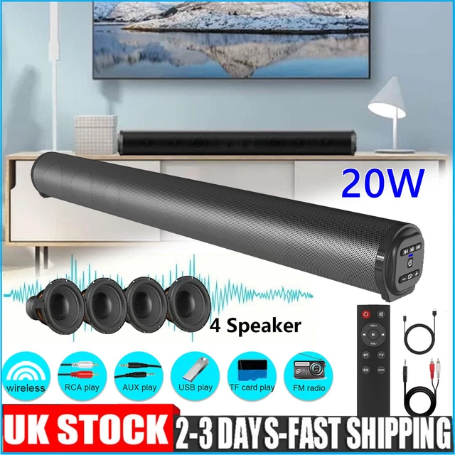 20W BLUETOOTH 3D Surround Sound Bar TV Home Theater Soundbar Speaker+ ...