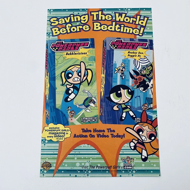 POWERPUFF GIRLS CARTOON Network 2000s VHS Video Print Ad Poster ...