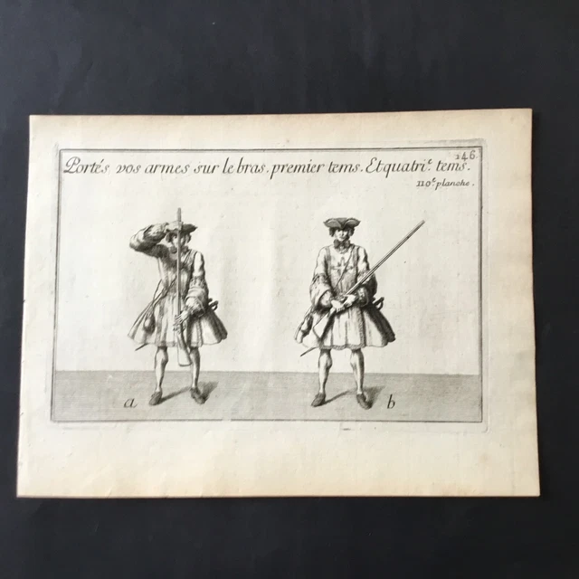 GRAVURE ANCIENNE XVIIIÈ Mousquetaire Traité des Armes Girard 1740 Etching EUR 68,00 - PicClick FR