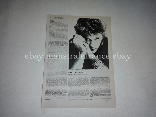 HALL & OATES Daryl The Pogues Shane MacGowan clipping Sweden 1980s EUR ...
