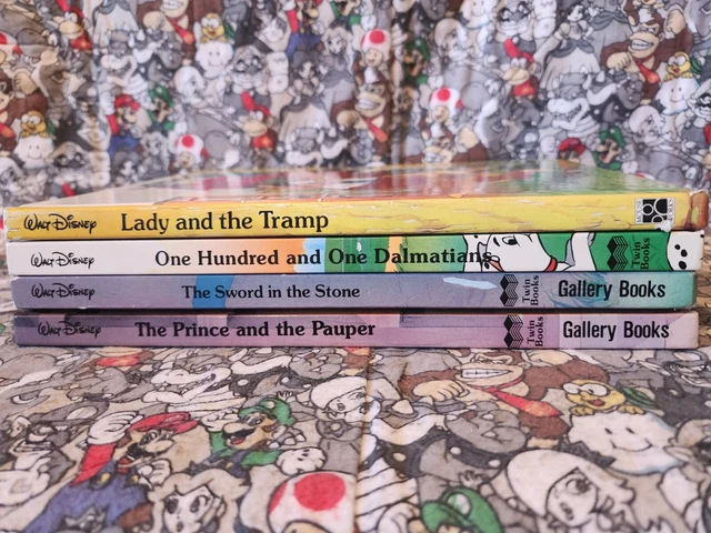 4 DISNEY TWIN Gallery Books- 101 Dalmatian, Sword And Stone, Lady Tramp ...