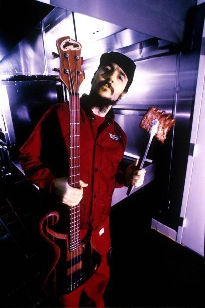 BAND PRIMUS BASSIST vocalist Les Claypool poses for a January 1998 ...