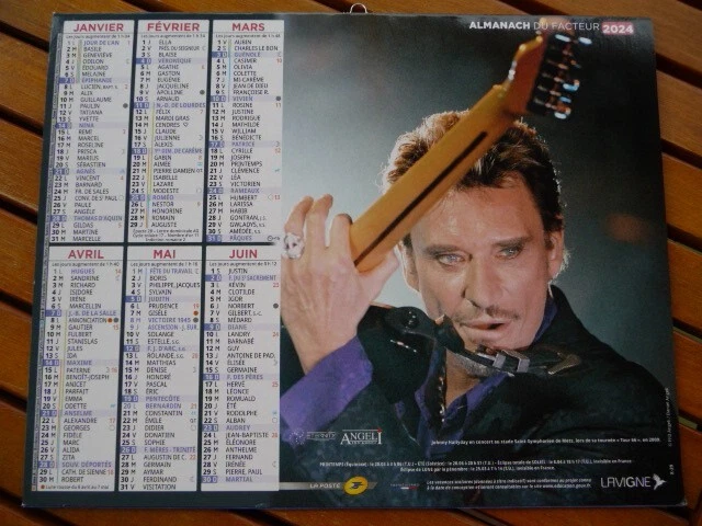 CALENDRIER FACTEUR &JOHNNY Hallyday" Année 2024 EUR 8,50 - PicClick FR
