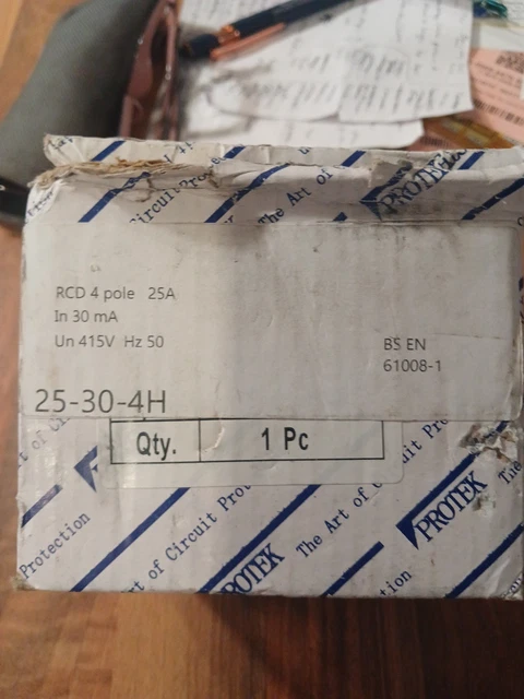 PROTEK 4 POLE, 25 Amp, 30mA, Type A/c Rcd £10.78 - PicClick UK