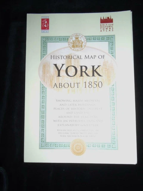 1850 HISTORICAL MAP of York major medieval & later buildings land use ...
