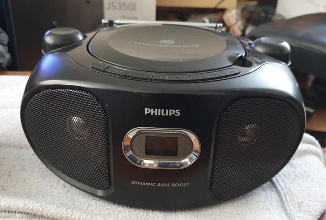 PHILIPS CD SOUND Machine AZ105B Dynamic Bass Boost DBB Black CD/ Radio ...