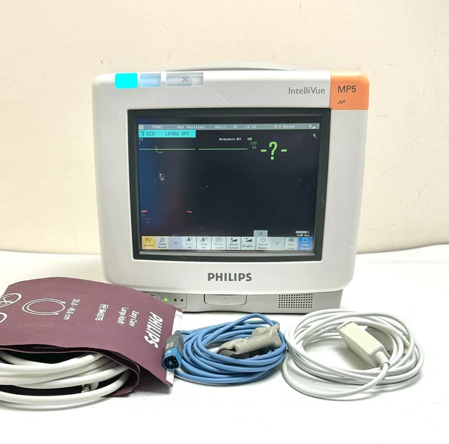PHILIPS MP5 MONITOR Paziente Touchscreen +Spo2 Ecg Nuovo Con Scatola ...