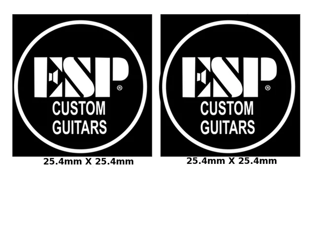 ESP CUSTOM WHITE Guitar Decal Headstock Decal Waterslide Inlay Logo 98w ...