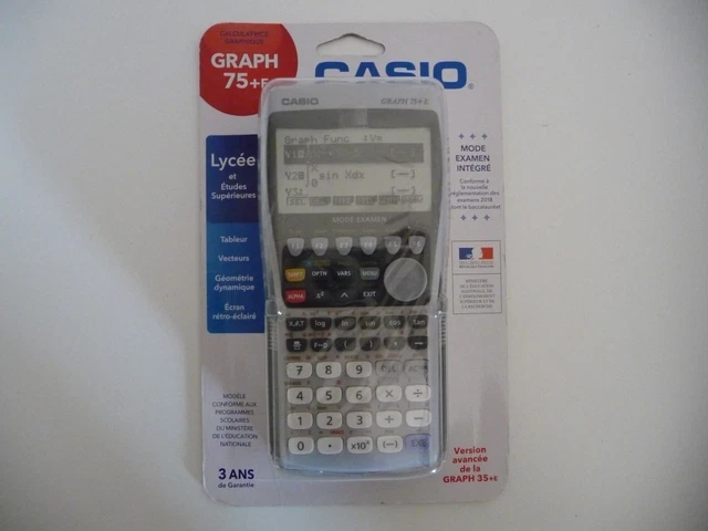 CALCULATRICE GRAPHIQUE CASIO Graph 75+E - Mode Examen intégré - Neuve ...
