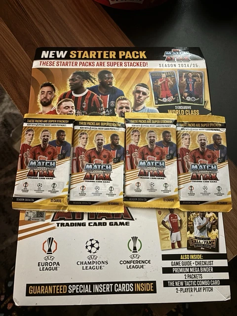 TOPPS MATCH ATTAX 2024/25 Trading Card Starter Pack: Binder NEW and 4 ...