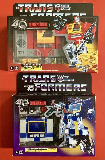 TRANSFORMERS RETRO 40TH Anniversary Blaster & Soundwave LOT of 2 NEW ...