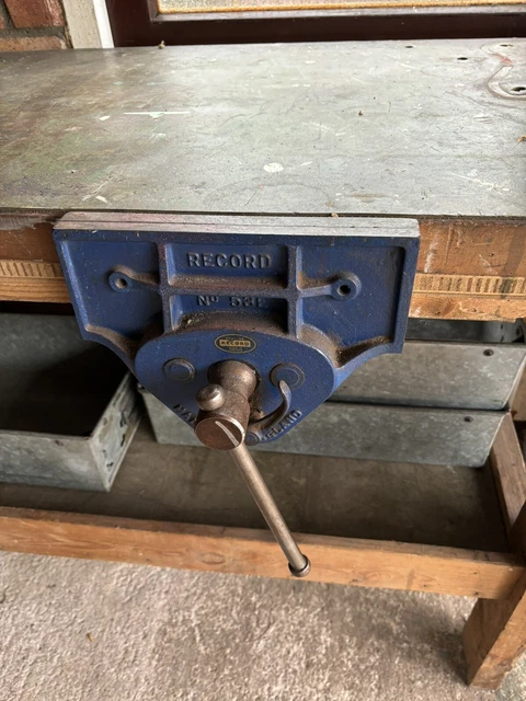 WOODWORKING BENCH WITH Shelf, Drawer & Record Vice (No 53E) £94.32 ...
