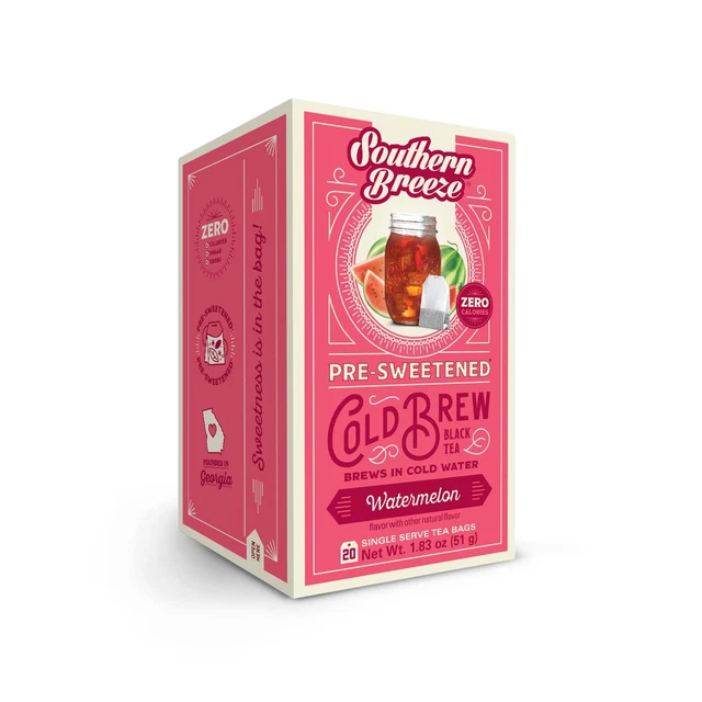 SOUTHERN BREEZE COLD Brew Tea Zero Sugar Watermelon Sweet Tea 20 Bags ...