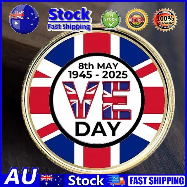 VE DAY BADGE VE Day National Badge Round Badge for Clothing Bags Shirt ...