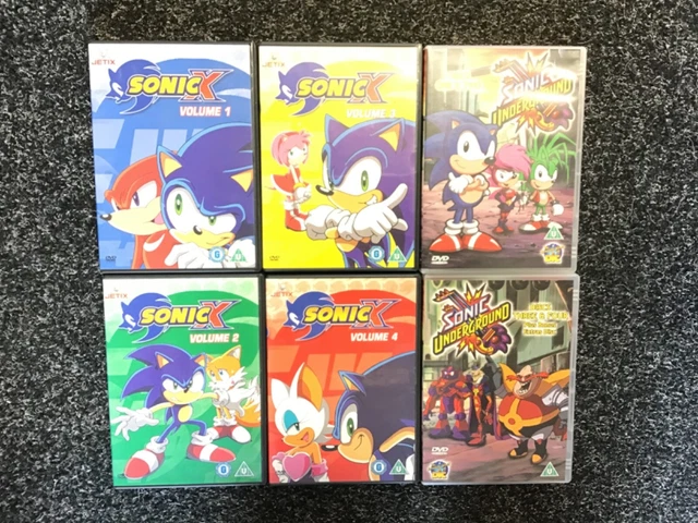 SONIC THE HEDGEHOG, DVDS. Sonic X Vol 1-4 and Sonic Underground ...