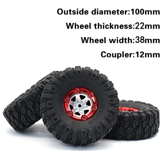 RC REPLACEMENT TIRES 1 12 Scale 100mm x 38mm with 12mm Hex for FY06 ...