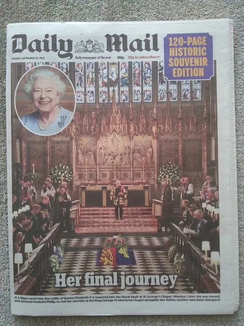 DAILY MAIL NEWSPAPER UK 20 Sep 2022 Special Edition - Queen Elizabeth ...