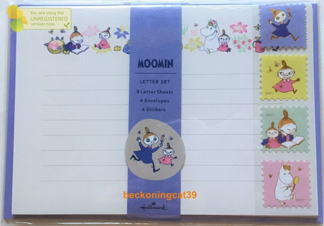 HALLMARK MOOMIN CHARACTER Letter 8 Envelope 4 Sticker SET The Mymble ...