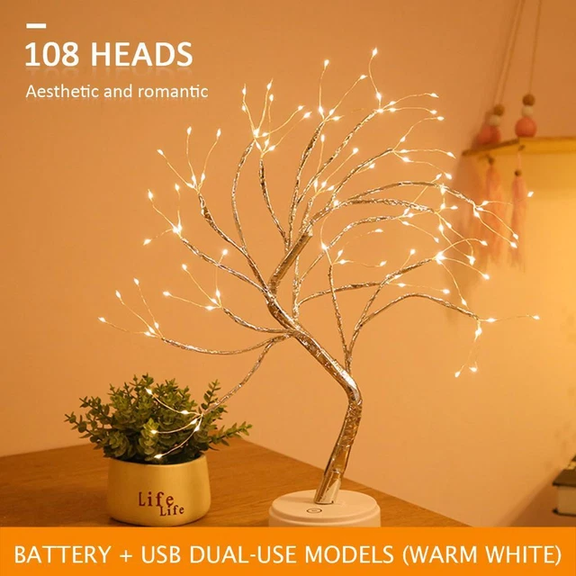 20 INCH TABLETOP Bonsai Tree Light, 108 LED Copper Wire Lamp (Warm ...