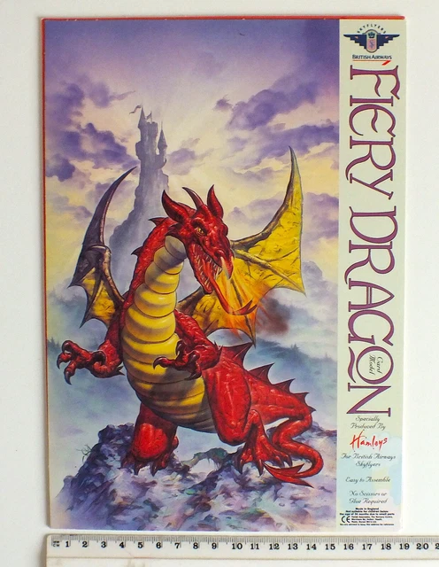 BRITISH AIRWAYS RARE Skyflyers Fiery Dragon Card Model 1994 produced by ...