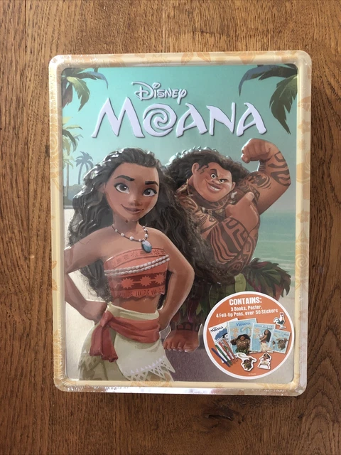 DISNEY MOANA ACTIVITY Box with Storybook, 2 books & stickers & Poster £ ...