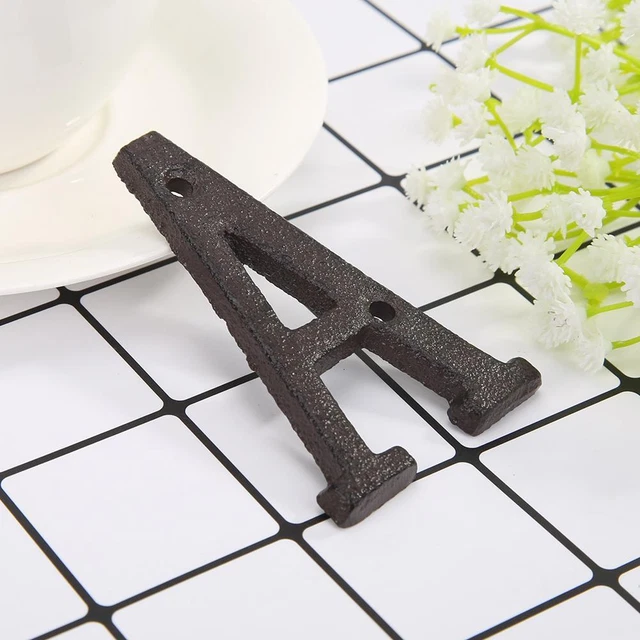 B# METAL LETTERS Cast Iron House Sign Doorplate DIY Cafe Wall ...