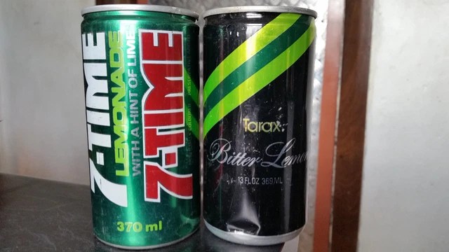 RARE VINTAGE 7 time lemonade and tarax bitter lemon soft drink cans $20 ...
