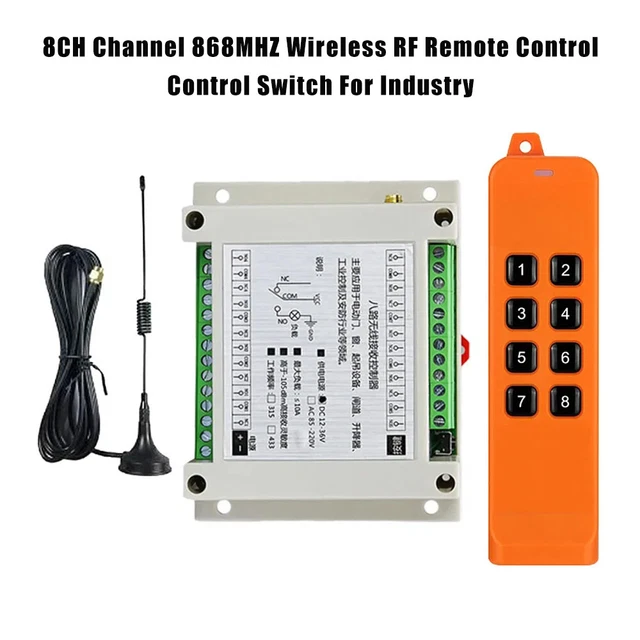 868MHZ QUALITY WIRELESS RF Remote Control Relay Module Switch 8-Channel ...