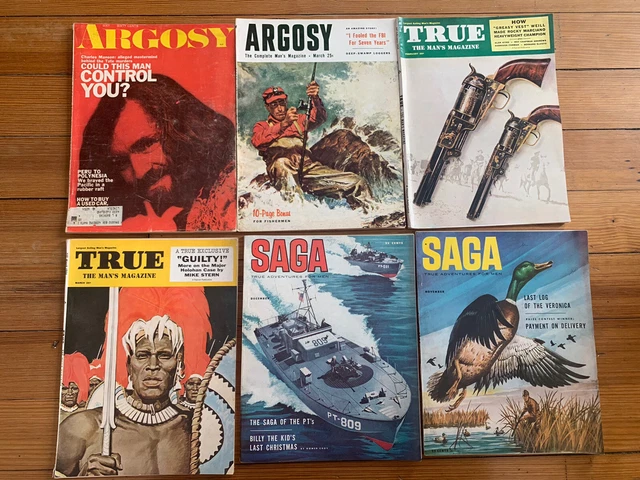 VINTAGE 1950S MEN’S magazines TRUE SAGA ARGOSY Male Man Cave £19.75 ...