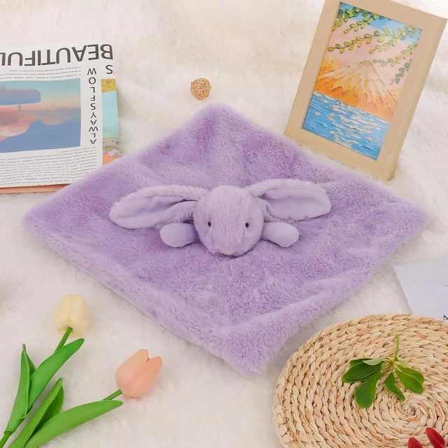 STUFFED ANIMALS PURPLE Bunny Rabbit Security Blanket Infant Nursery ...