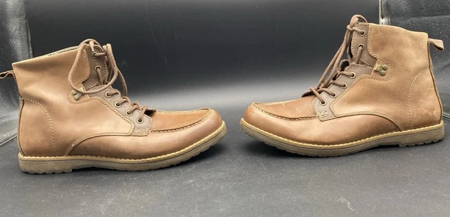 GBX LAYNE MENS Brown Lace Up Moc Toe Leather Ankle Chukka Boots Size ...