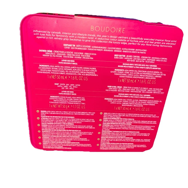 BAYLIS & HARDING Women's Boudoire Luxury Bath & Body Pamper Floral Tin ...