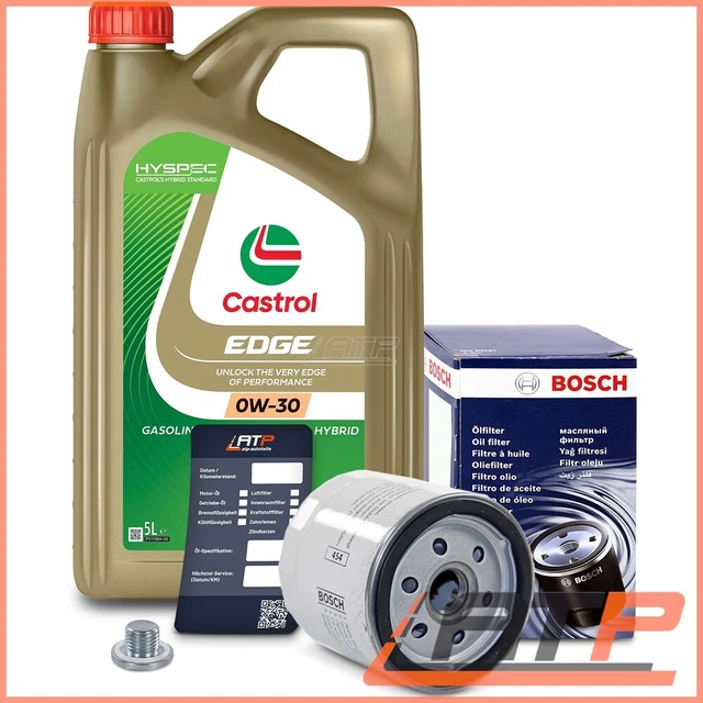 BOSCH OIL FILTER + 5L Castrol Edge Fst 0W-30 For Opel Vauxhall Corsa Mk ...