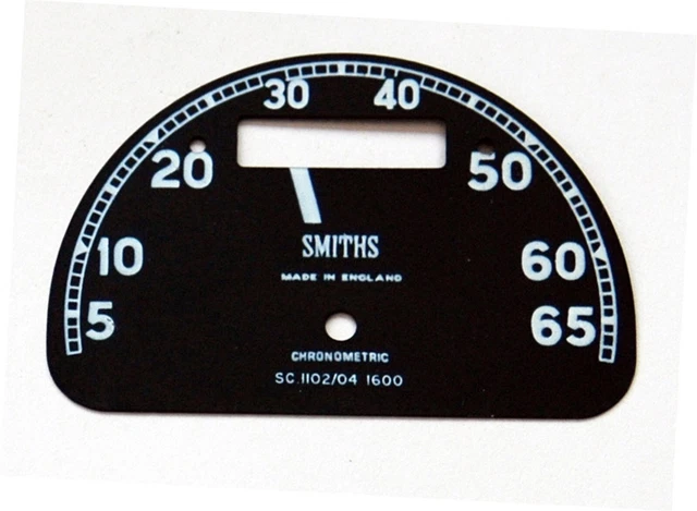 SMITHS ORIGINAL 65 mph D shape chronometric speedometer dial £15.00 ...