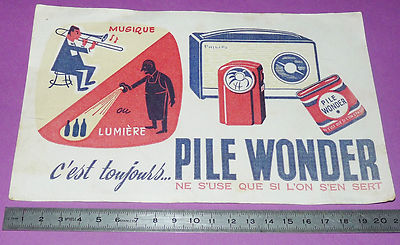 BUVARD PUBLICITAIRE ECOLE Piles Wonder Annees 1950 1960 EUR 4,99 ...