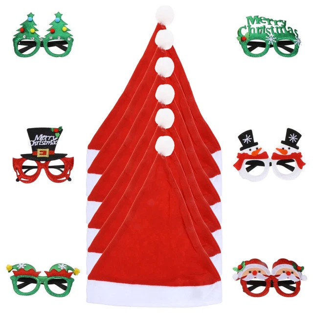 PHOTO BOOTH PROPS Eyeglasses Frame Decoration Christmas Party Hat Xmas ...