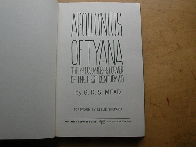 APOLLONIUS DE TYANE - G.R.S.Mead MYSTÈRES ANCIENS OCCULTES FRANC ...