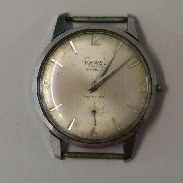 OROLOGIO REWEL 17 rubis Quadrante incabloc acciao stainless steel ...