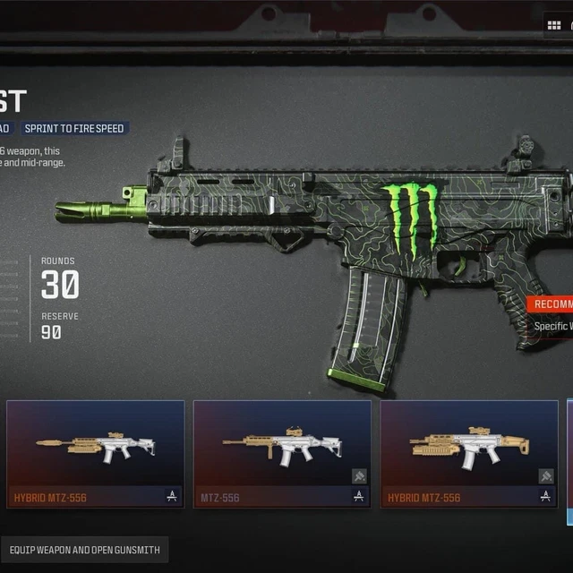 CALL OF DUTY Modern Warfare 3 Monster Energy Blueprint Weapon Operator ...