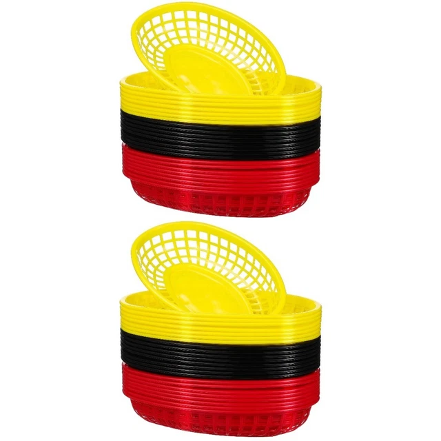 2 PACK REUSABLE Food Tray Burger Basket Bread for Serving Baskets ...