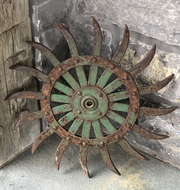 ANTIQUE STAR ROTARY-HOE Wheel 16 Tine Cultivator Farm Garden Decor ...