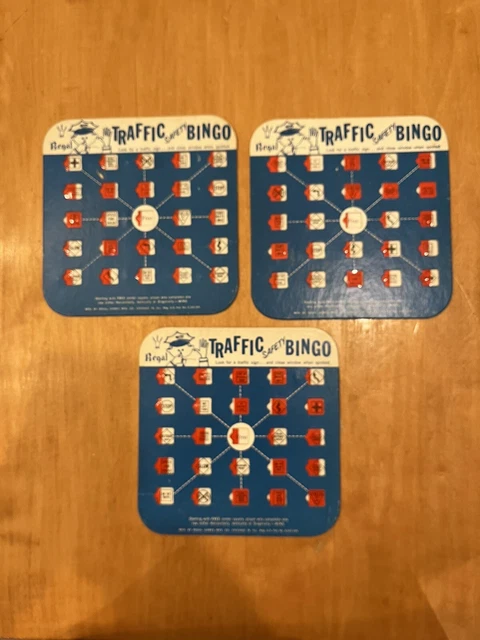 VINTAGE REGAL TRAFFIC Safety Highway Auto Bingo Travel Roadtrip Game 3 ...