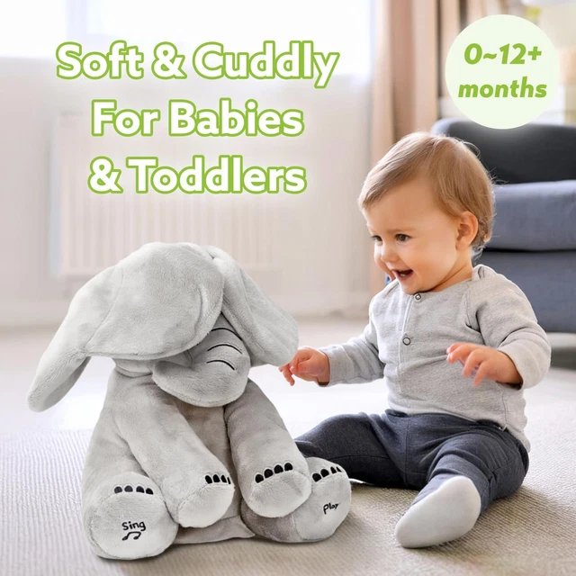 PEEK A BOO Elephant Toy - Interactive Singing Elephant Teddy with ...