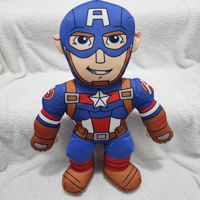 MARVEL SUPER HERO Medium Captain America Soft Plush Toy + Sound Effects ...